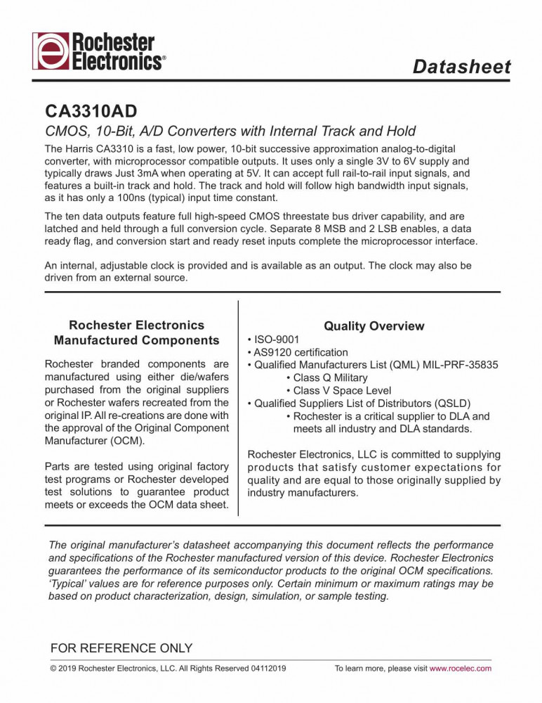 CA3310AM technical document page 1