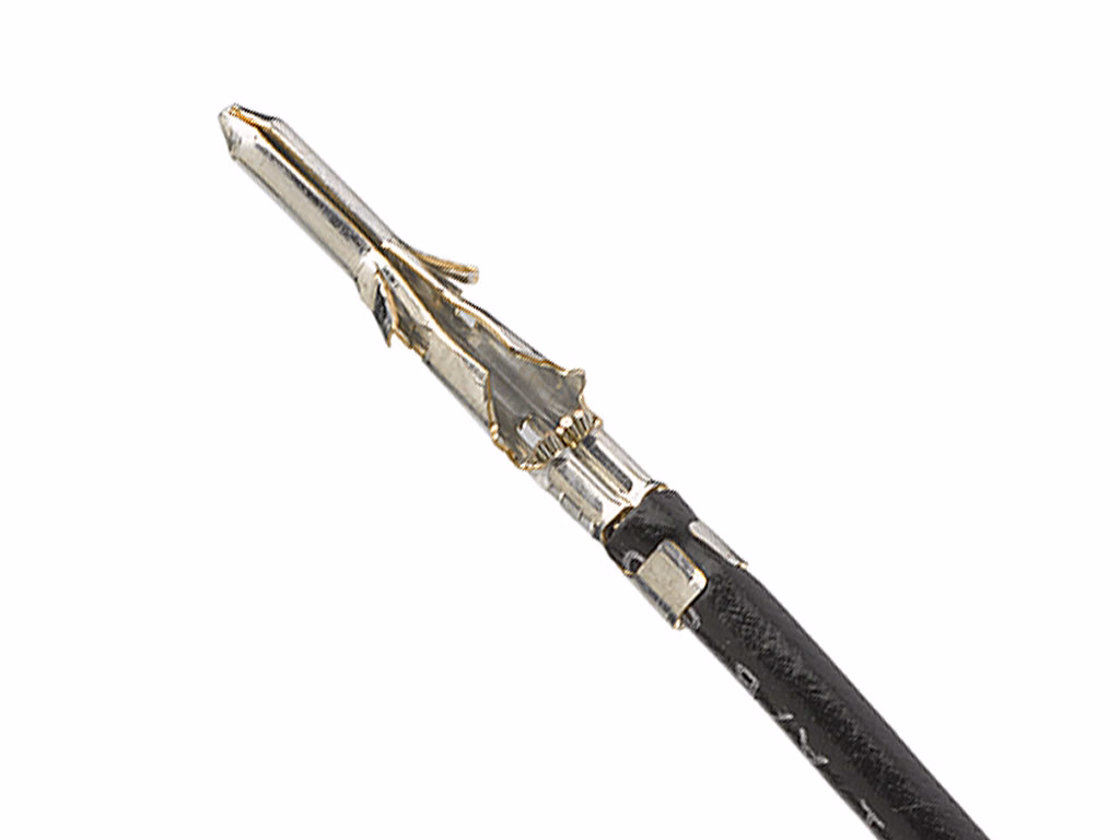 Pre-Crimped Lead Sabre Male-to-Sabre Male, Tin (Sn) Plating, 150.00mm Length, 16 AWG, Black