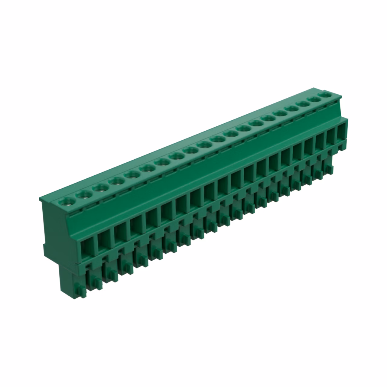 3.81mm Pitch Eurostyle Vertical Plug, Front Wire Entry, Green Housing, Gold (Au) Plated, 20 Circuits for sale