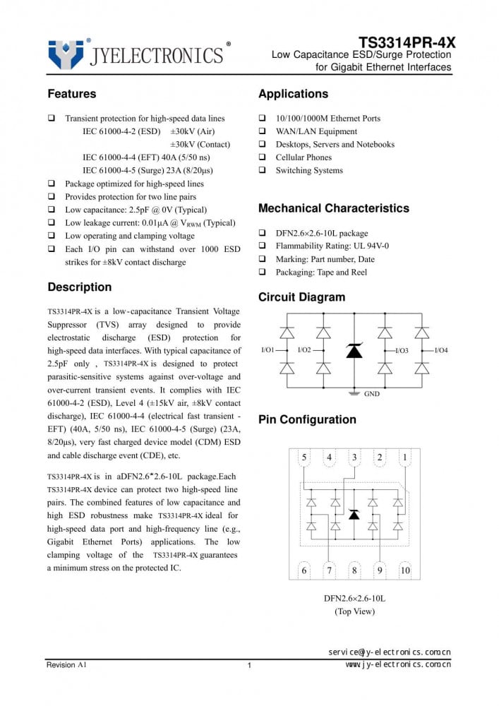 TS3314PR-4X datasheet page 1