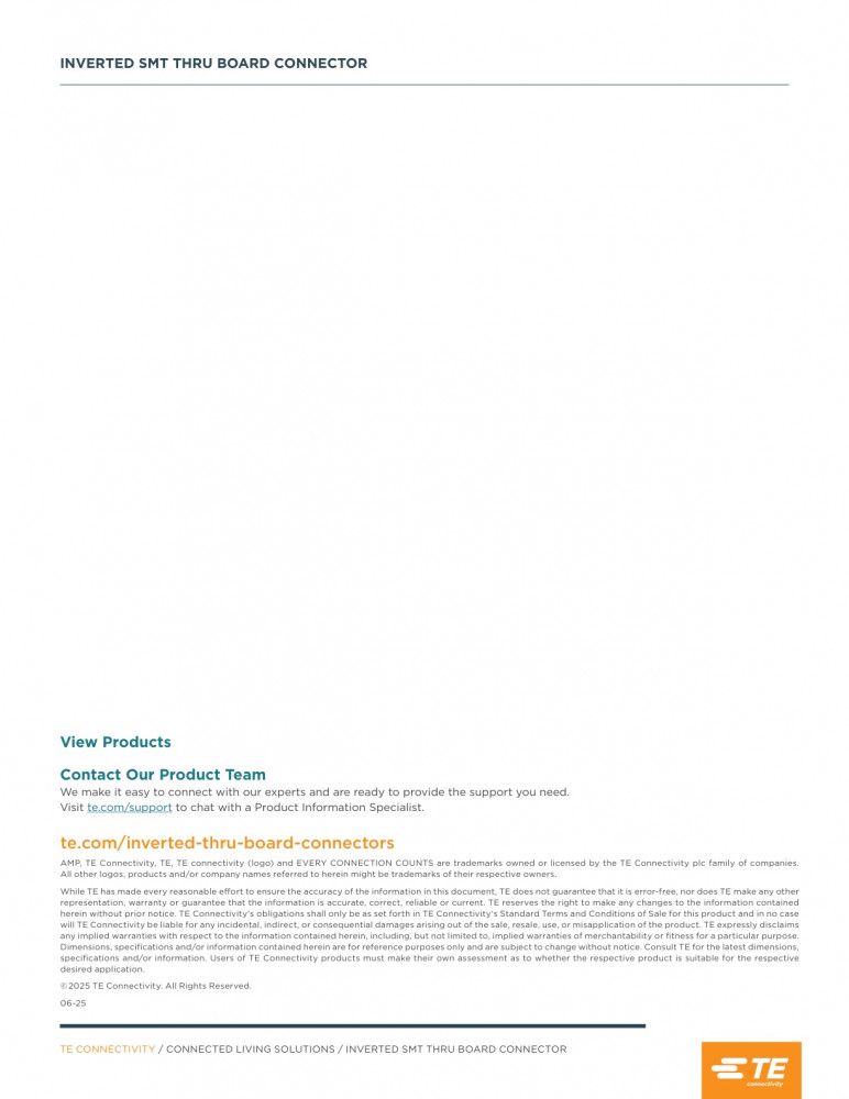TE Connectivity inverted SMT thru-board connector reference page 3