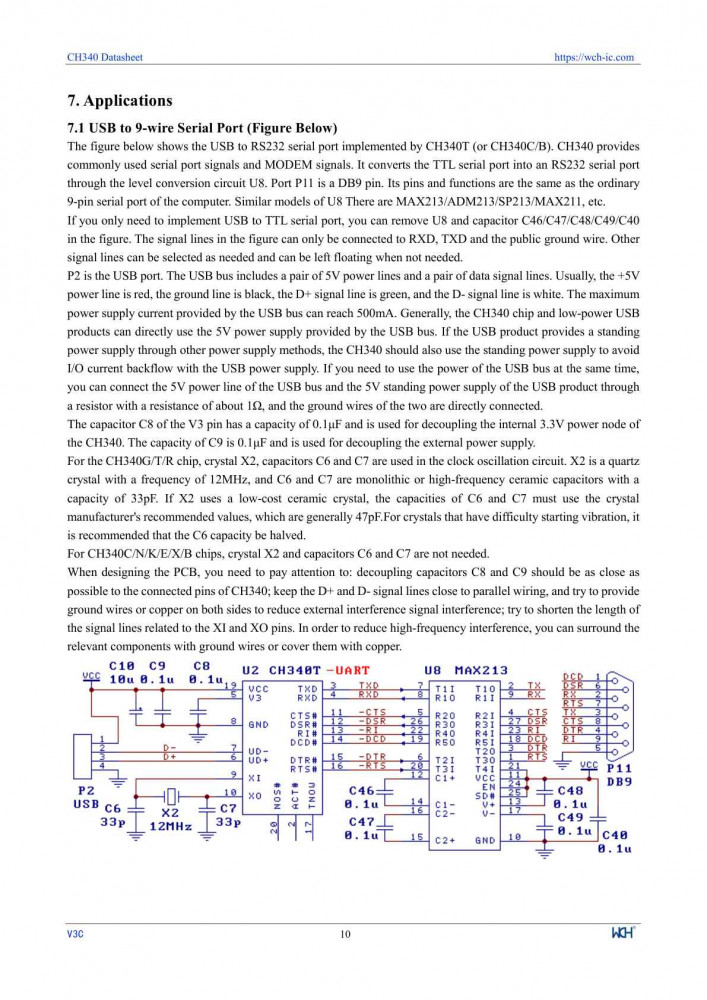 CH340C datasheet page 10