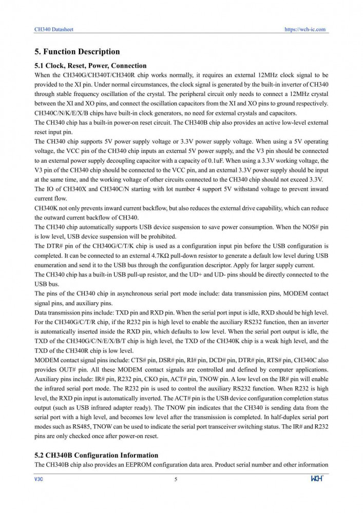 CH340C datasheet page 5