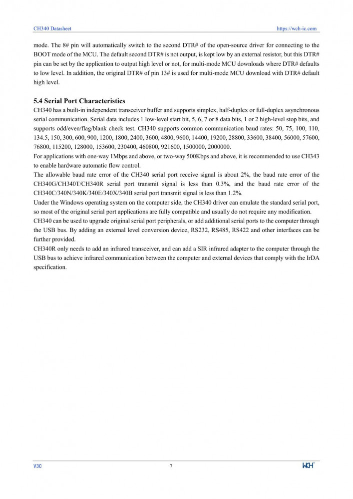CH340C datasheet page 7