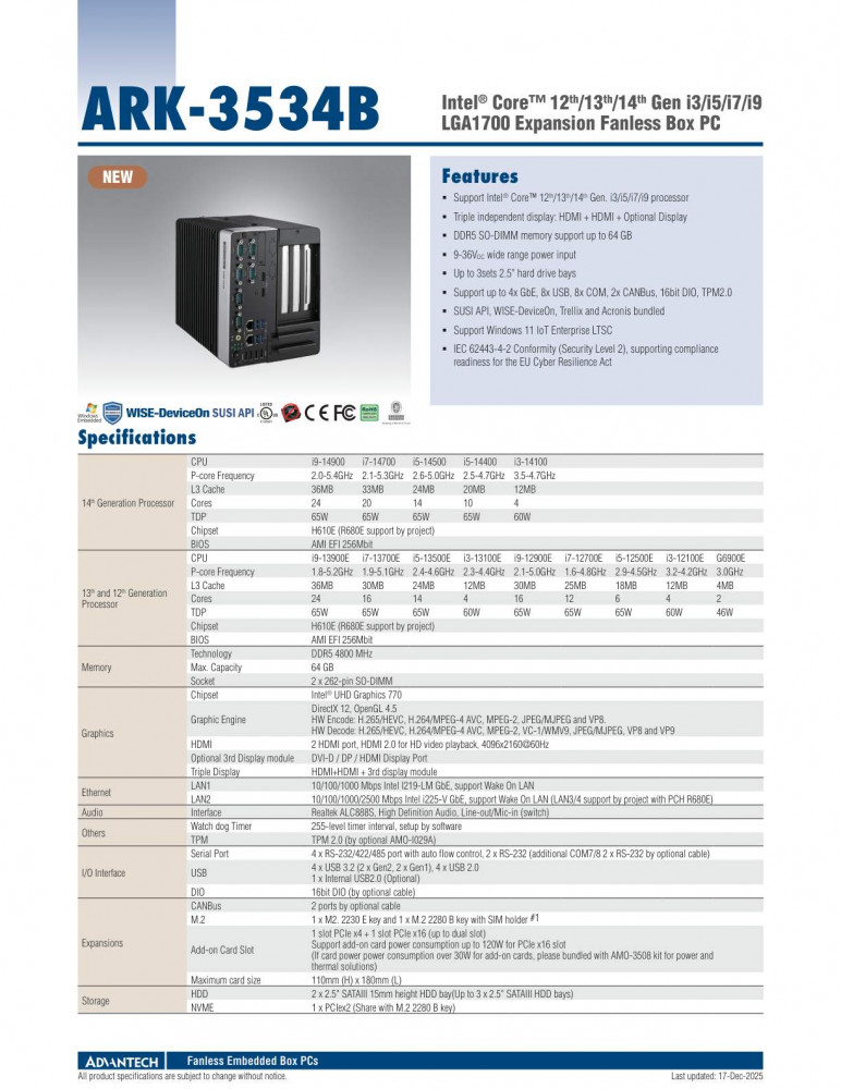 ARK-3534B technical document page 1