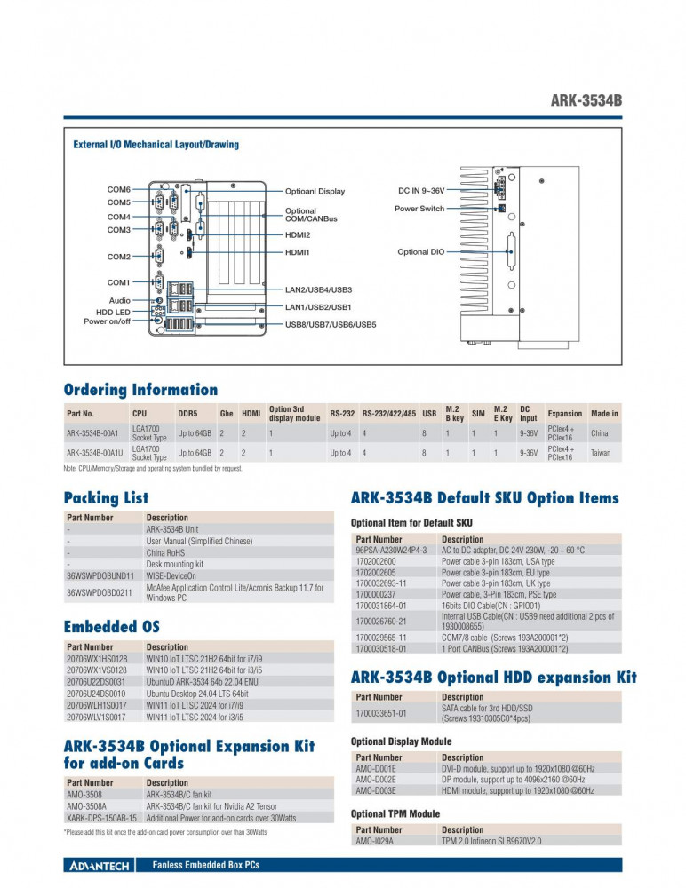 ARK-3534B technical document page 3