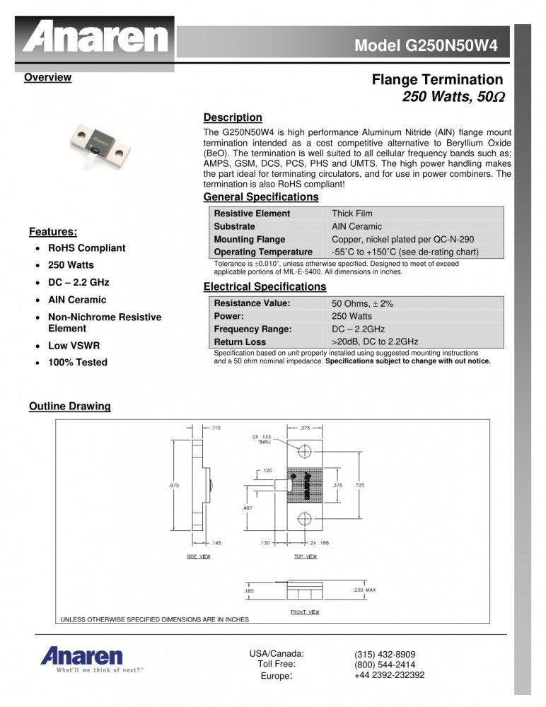 G250N50W4 technical document page 1