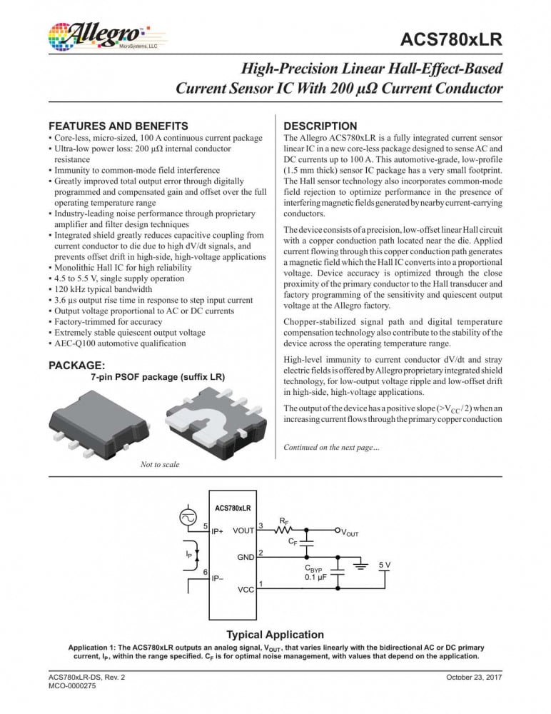 ACS780 datasheet page 1
