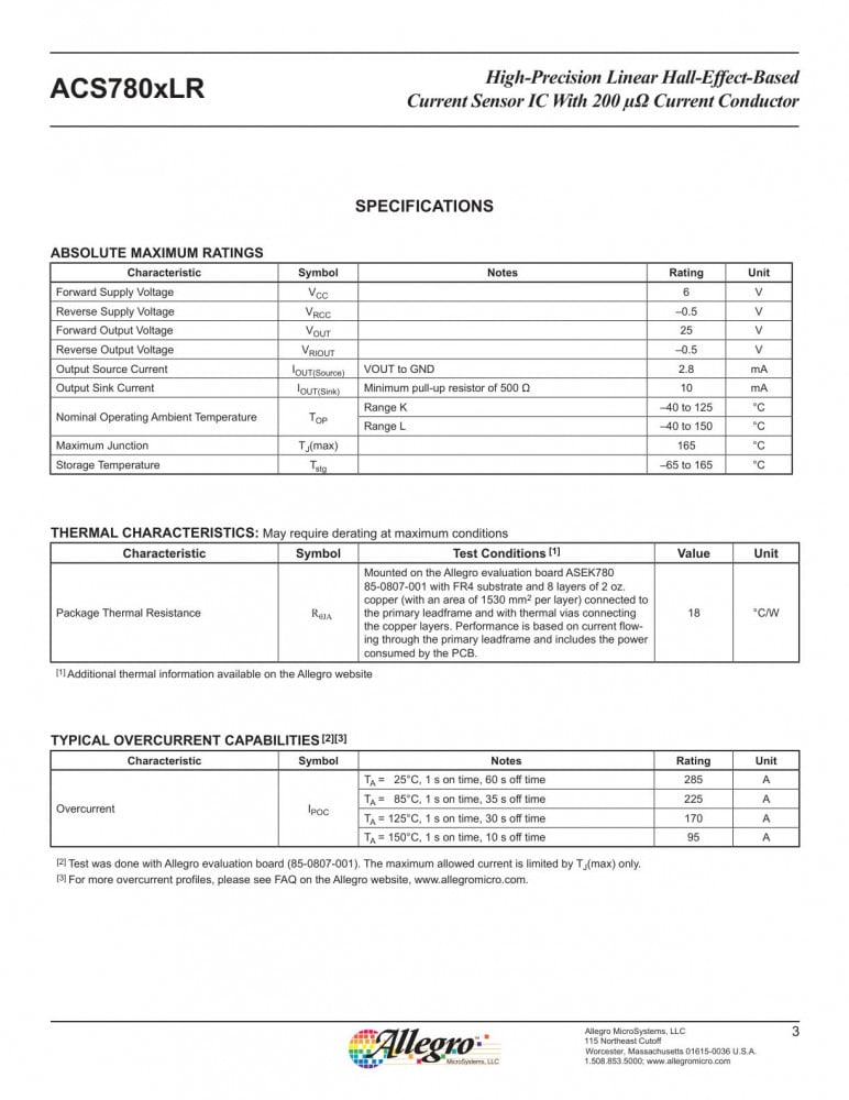 ACS780 datasheet page 3