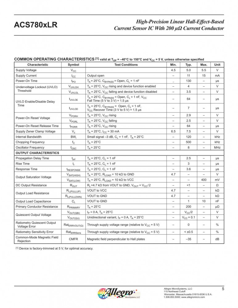 ACS780 datasheet page 5