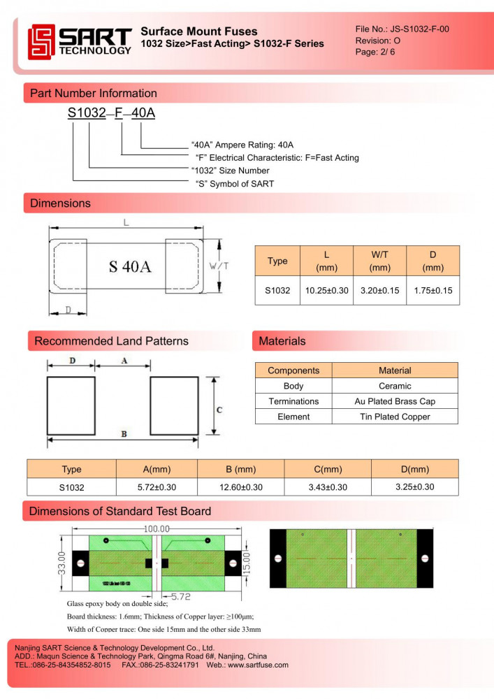 SART 1032-F technical document page 2