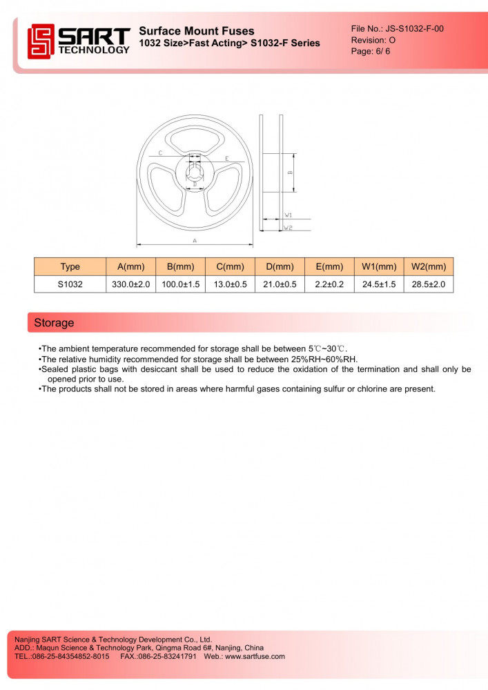 SART 1032-F technical document page 6