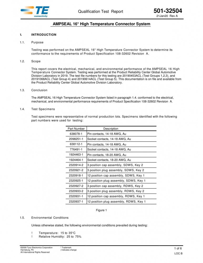 AMPSEAL 16 technical document page 1