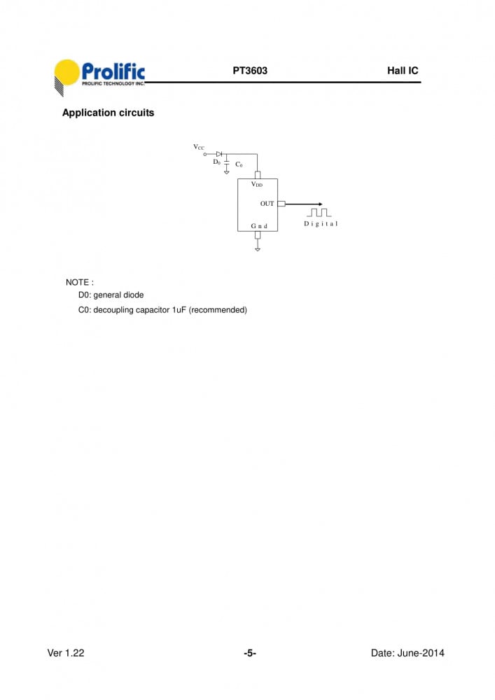 PT3603 technical document page 5