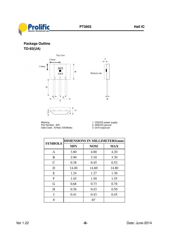 PT3603 technical document page 6