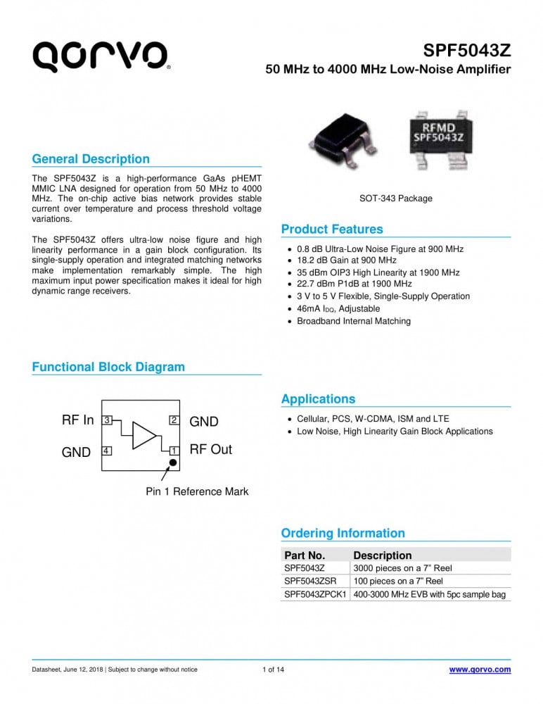SPF5043Z datasheet page 1