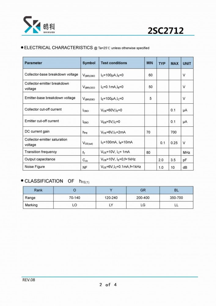 2SC2712Y datasheet page 2