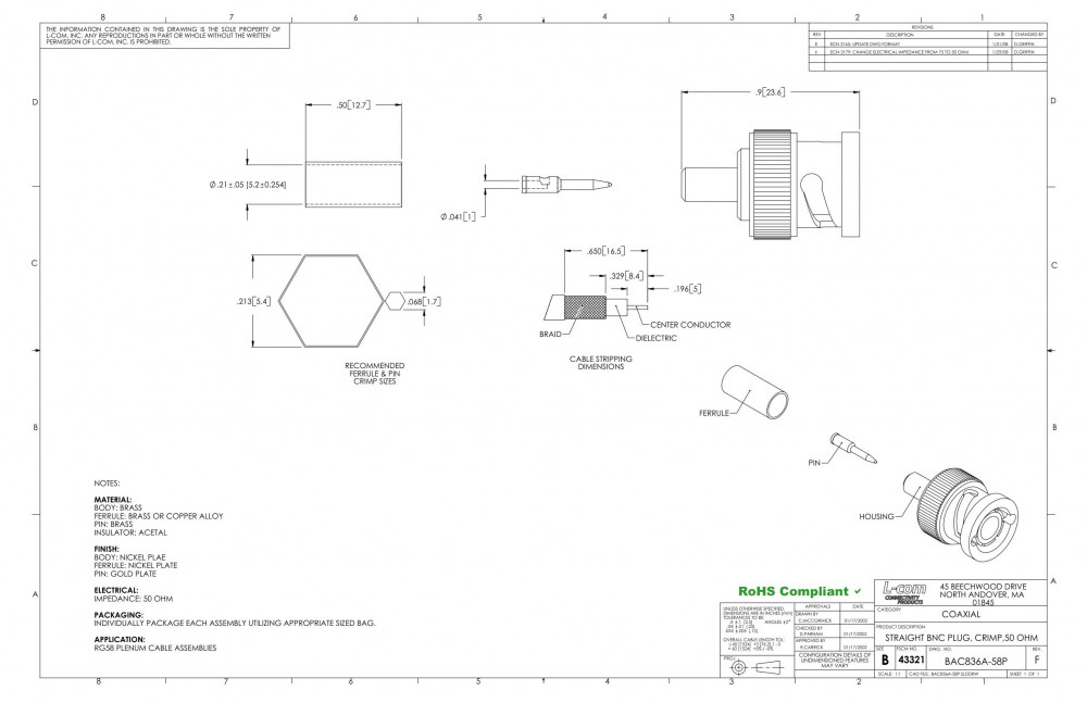 L-com BAC836A-58P technical drawing