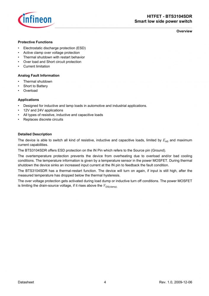 BTS3104SDR datasheet page 4