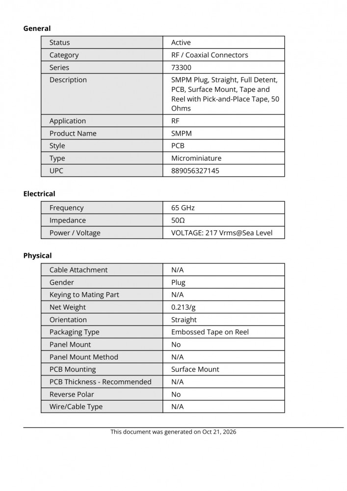 MOLEX 733000462 product document page 2