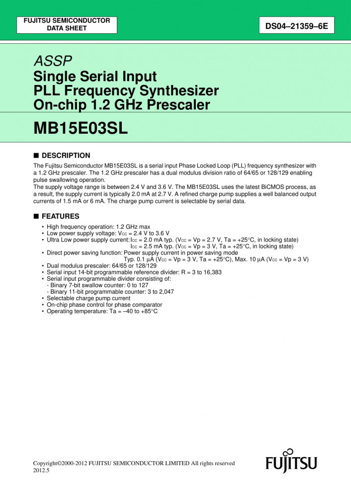 MB15E03 technical document page 2