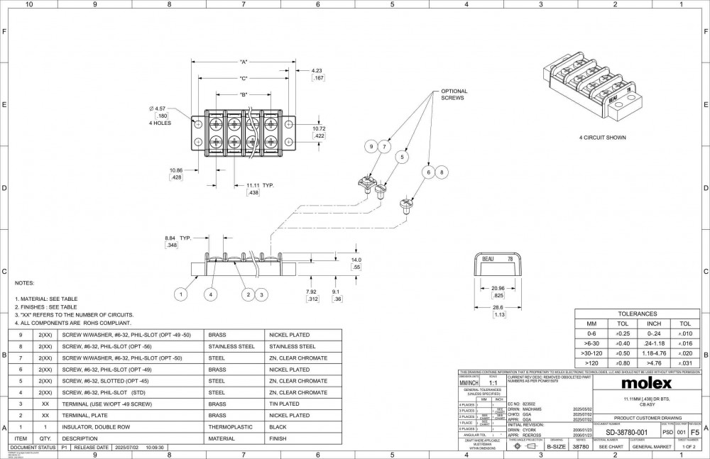 0387800106 product drawing, page 1