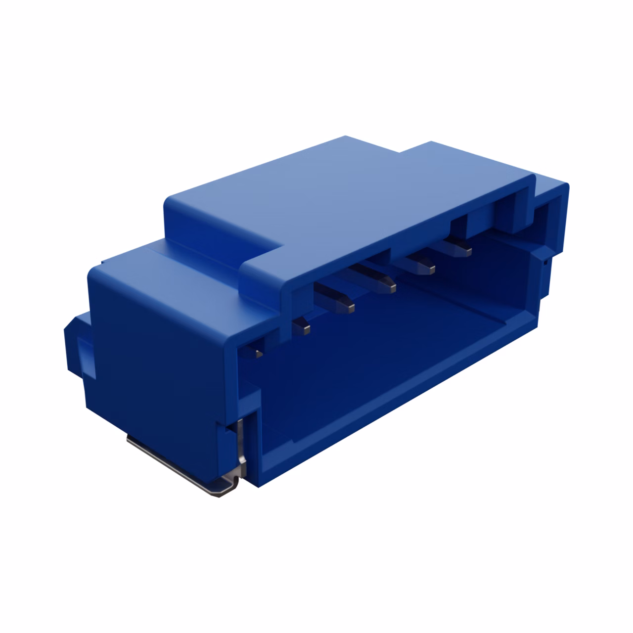 DuraClik Wire-to-Board Header, Single Row, Right-Angle, 6 Circuits, Tin (Sn) Plating, Blue for sale