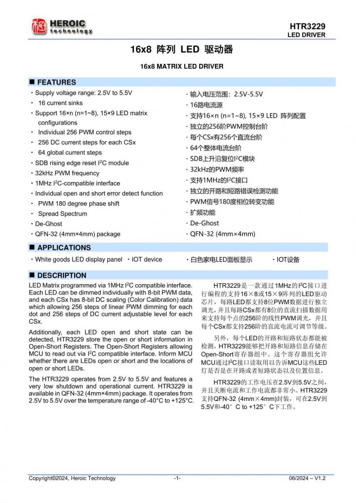 HTR3229SQER datasheet page 1
