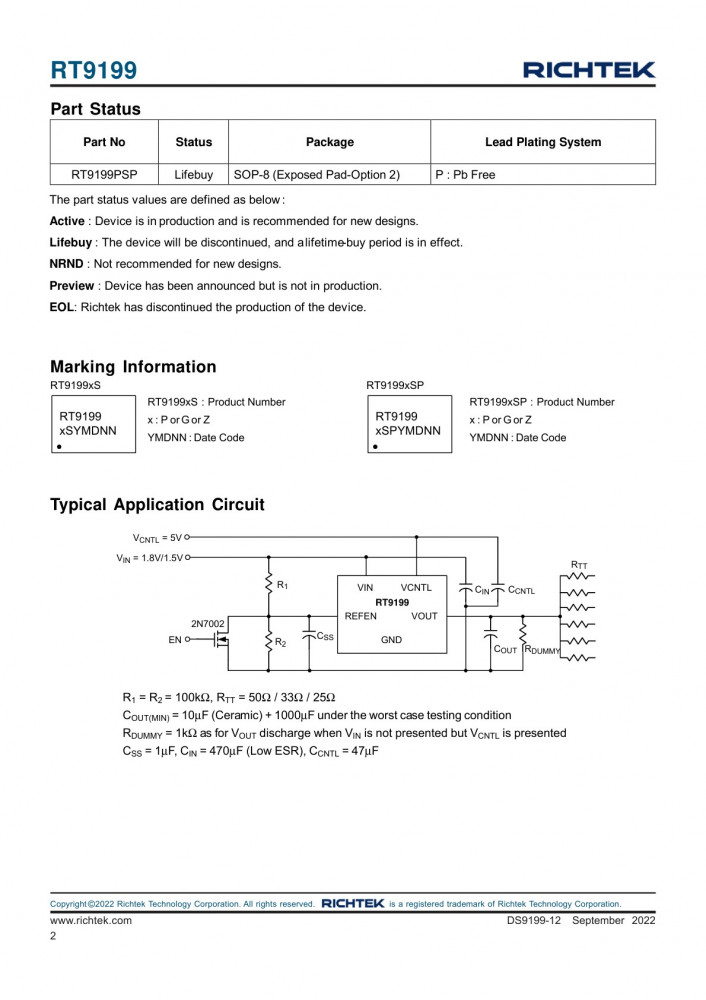 RT9199PSP datasheet page 2