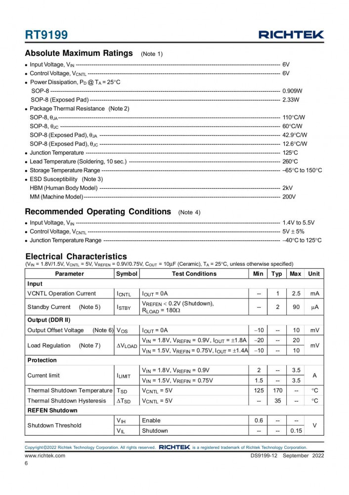RT9199PSP datasheet page 6