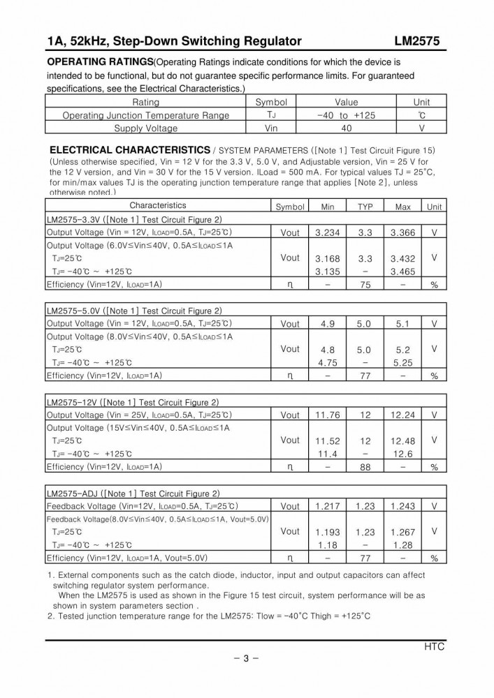 LM2575GR-ADJ datasheet page 3