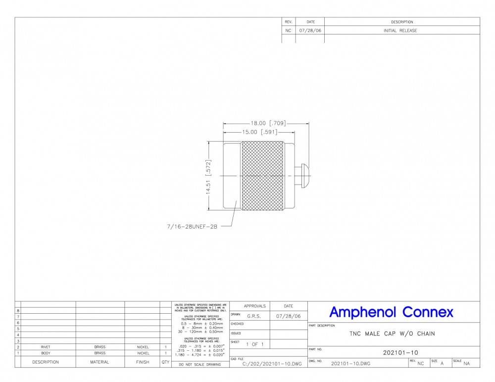 Amphenol 202101-10 engineering drawing preview