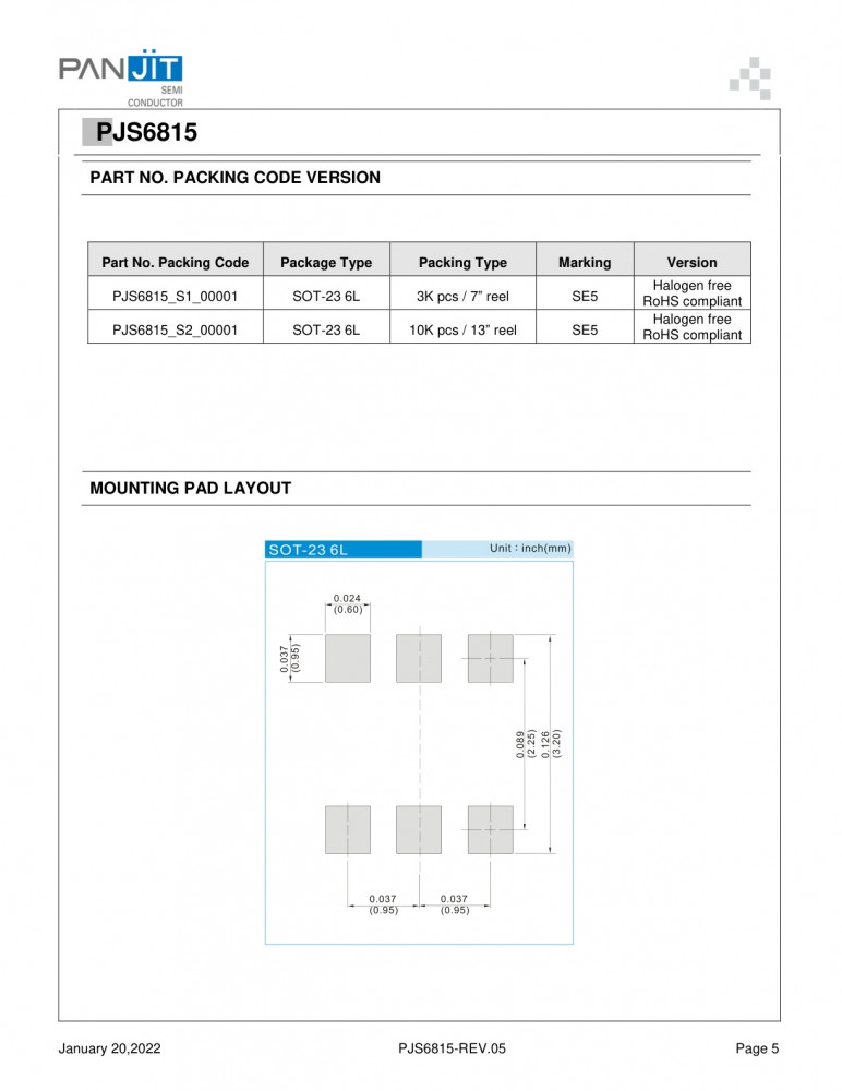 PJS6815 datasheet page 5