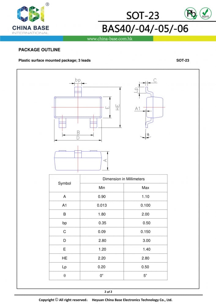 CBI BAS40-06 datasheet page 2