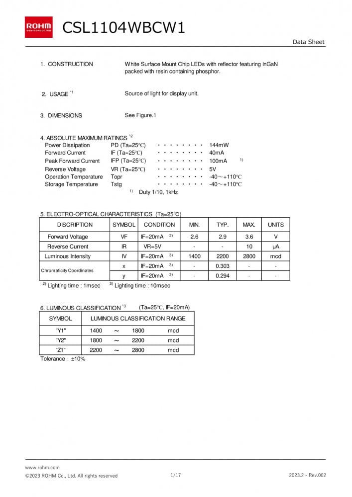 CSL1104WBCW1 document page 1