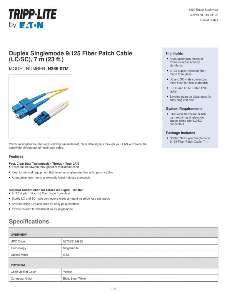 N366-07M technical document page 1