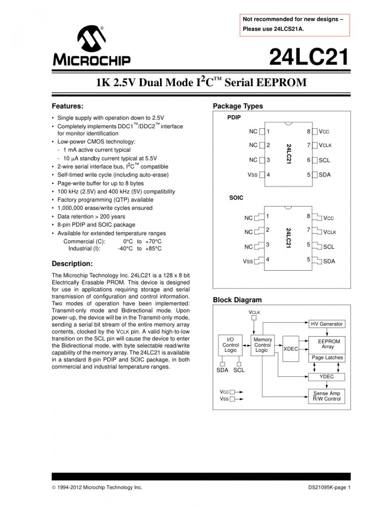 24LC21 document page 1