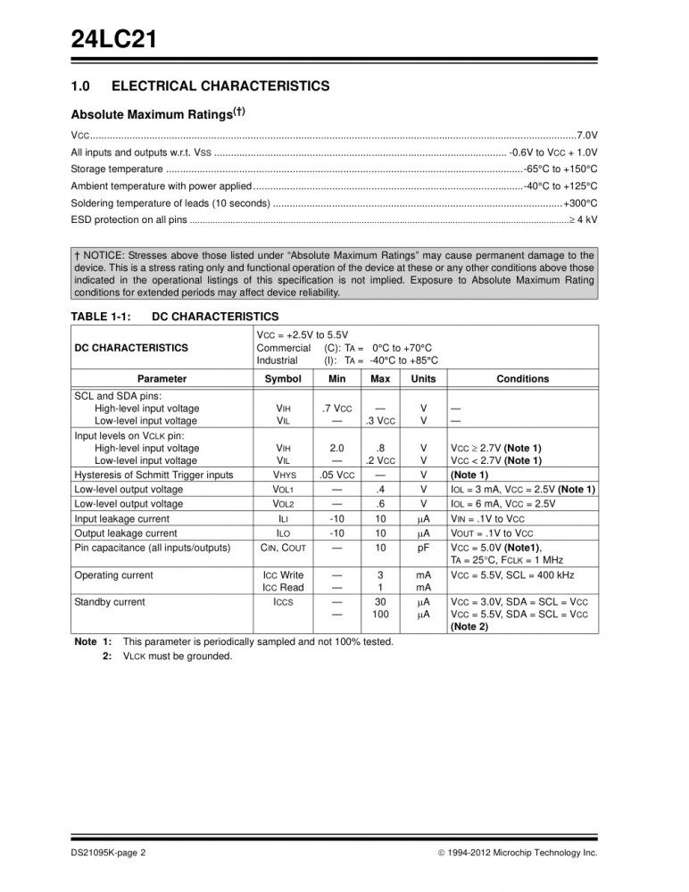 24LC21 document page 2