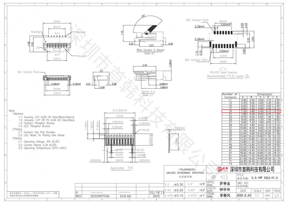 0.3-19P XGXJ-H1.0 specification page 1