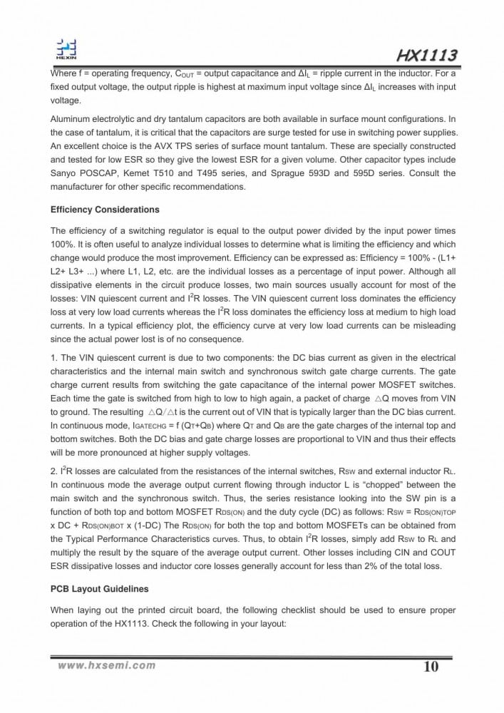 HX1113-AEC technical document page 10