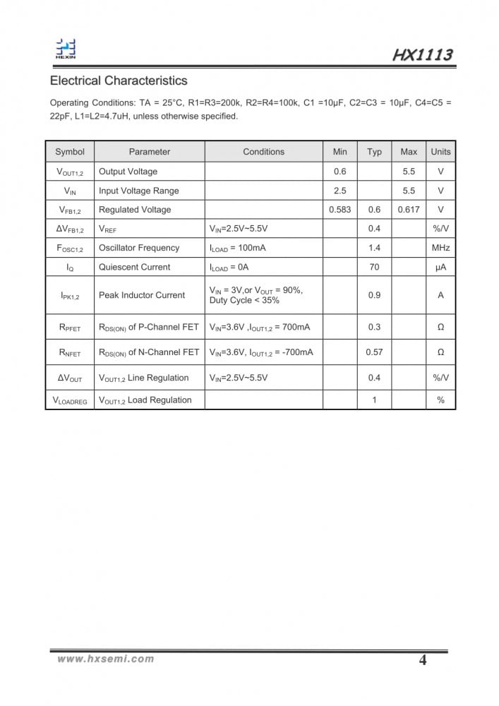 HX1113-AEC technical document page 4