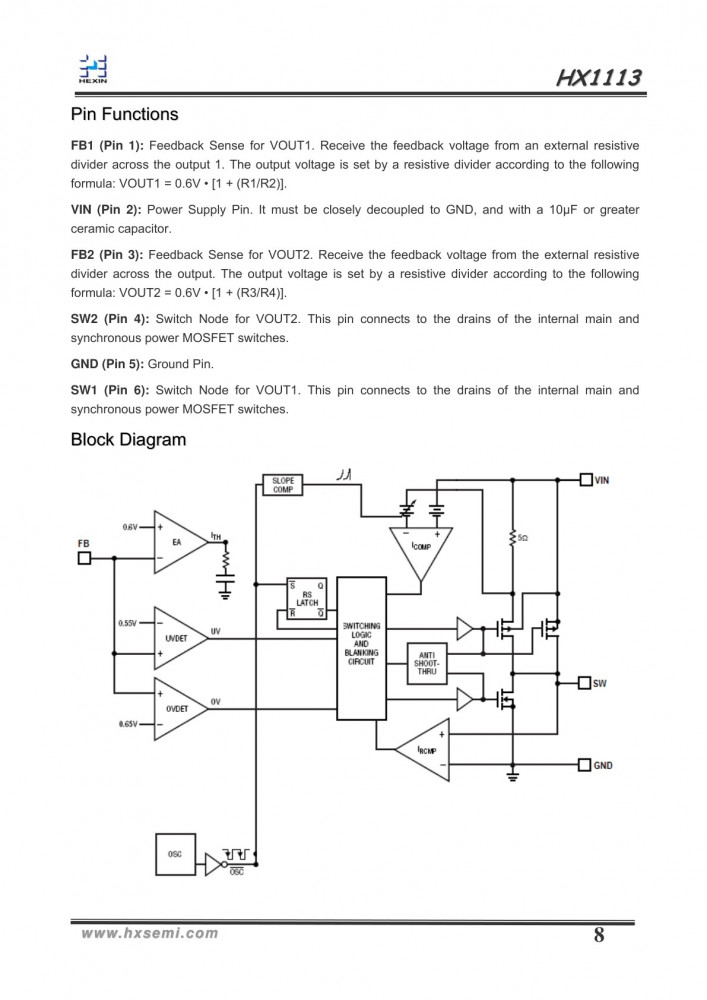 HX1113-AEC technical document page 8