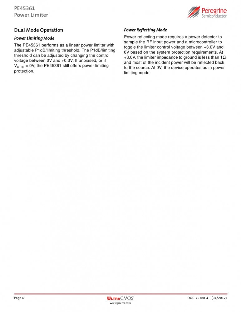 PE45361A-X datasheet page 6