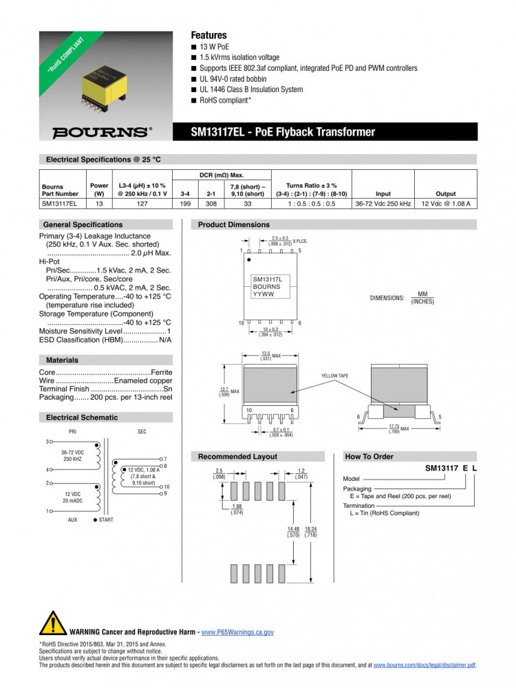 SM13117EL datasheet page 1