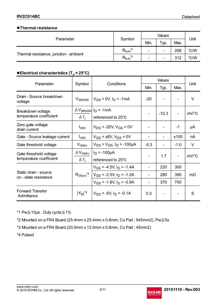 RV2C014BCT2CL technical document page 2