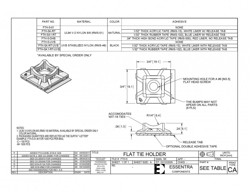 FTH-5-DHB technical document page