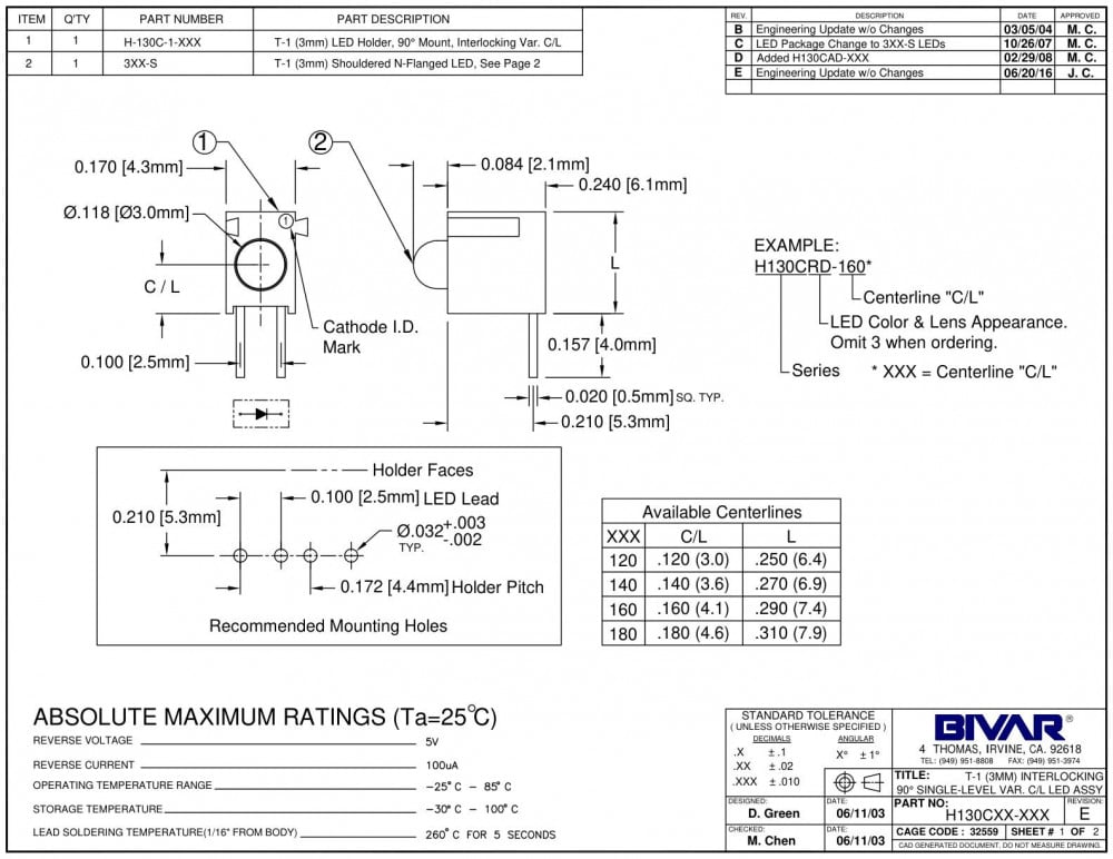 BIVAR H130CGD-120 assembly drawing page 1