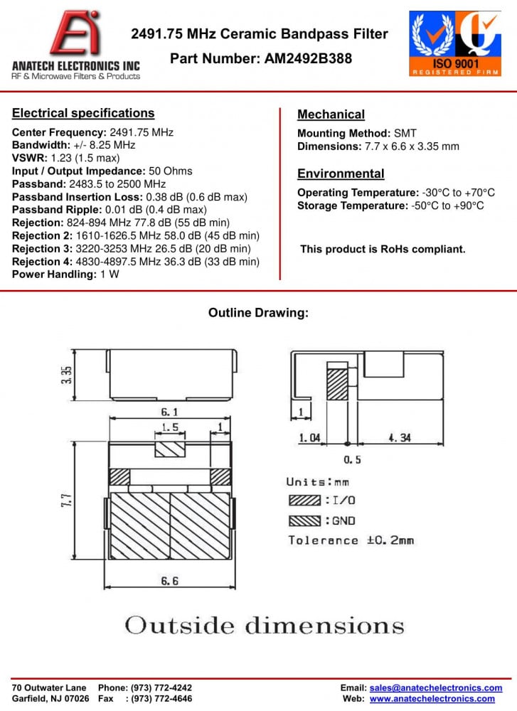AM2492B388 technical document page 1