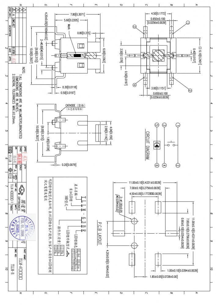 TLLM-62BW-S-V-T/R technical document page 1