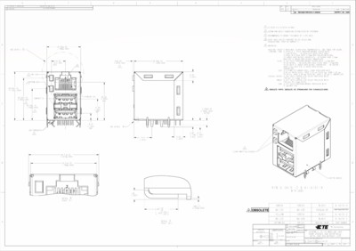 TE Connectivity 6116314-4 Modular Ethernet Connector Jack